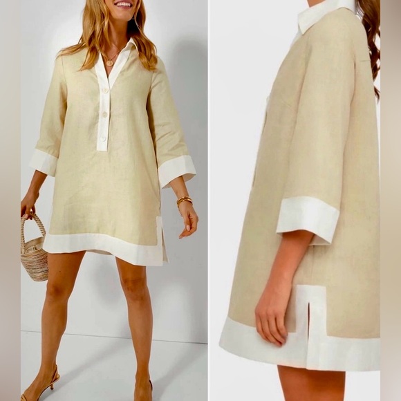 Tuckernuck | Dresses | Tuckernuck Champagne Collier Nwot 0 Linen ...